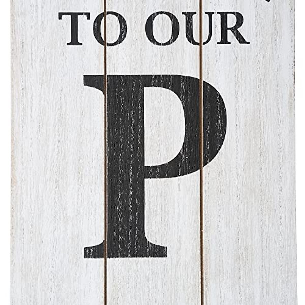 Glitzhome 42"H Wooden Welcome Porch Sign for Front Door with Cute Metal Hanging Planter, Washed White