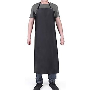 Waterproof Apron Rubber Vinyl, Heavy Duty 43" x 31" Plastic Apron Keeps You Clean and Dry When Dishwashing, Lab Work, Butcher, Dog Grooming, Cleaning Fish