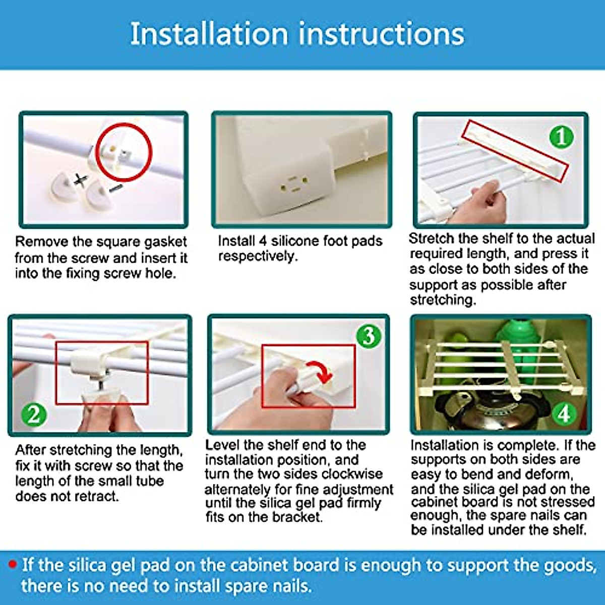 HabiWell Scalable Closet Storage Shelf Wall Mounted Kitchen Rack Space Saving Wardrobe Decorative White Adjustable Organizer Shelves Cabinet Holders (Length: 14.56-21.65 inch Width: 9.44 inch)