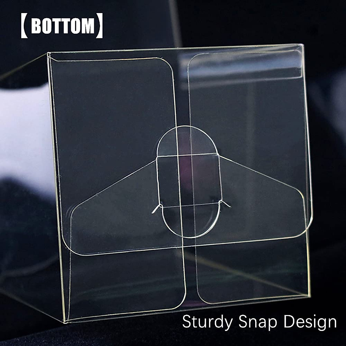 JOERSH 4x4x4 Inches Candy Apple Boxes with Hole and Paper Doilies Base 30 SETS Clear Caramel Apples Boxes for Treats | Food in Safe PET Plastic Box Fits Standard and Large Apple