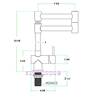 Alfi AB2038-PSS Kitchen Faucet, 12.13"H, Silver/Pewter