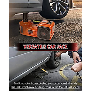 KIMHI Electric Car Jack Kit 5Ton 12V Hydraulic Car Jack with Electric Impact Wrench,Tire Inflator Air Compressor,4 in 1 Floor Jack Electric Jack for Car Sedan SUV MPV Truck with LED Light