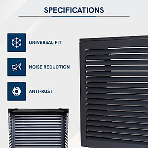Airdeko's Mini Split AC Cover for Outside Units Sturdy Aluminum, Optimal Performance & Protection of Mini Split System Outdoor Condenser Compatible with Airdeko's Anti-Theft System (Charcoal, Large)