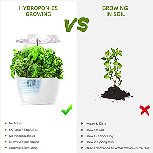 EVERECOO Hydroponics Growing System, 4 Pods Indoor Herb Gardening System with LED Grow Lights, Automatic Timer and Pump, Hydroponic Plant Germination Kits for Vegetable/Lettuce