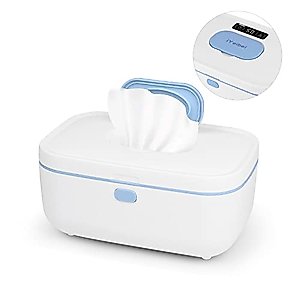 Wipe Warmer,Baby Wipe Warmer - Wet Wipe Warmer Baby is Super Fast Top Heating System with Constant Temperature, LED Display Shows Precise Temperature（White Blue）