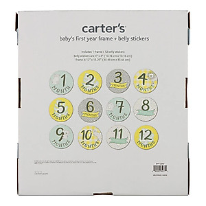 Carter's BFP7-23287 Gender Neutral Baby's First Year Picture Frame and Baby Month Stickers, 12'' W x 13.2'' H, 13pcs