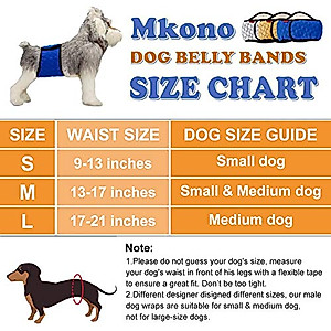 Mkono Male Dog Belly Band Wraps Washable Dog Diapers Male for Small and Medium Dogs(3 Pack)
