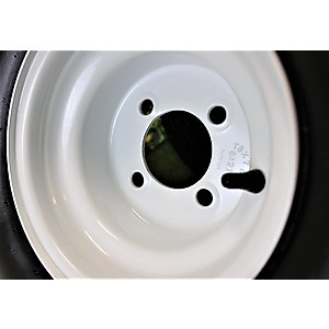 Antego Tire & Wheel 18x8.50-8 Tires on 8x7 Steel Wheels White Assemblies for Golf Carts and Lawn Mowers (Set of 4)