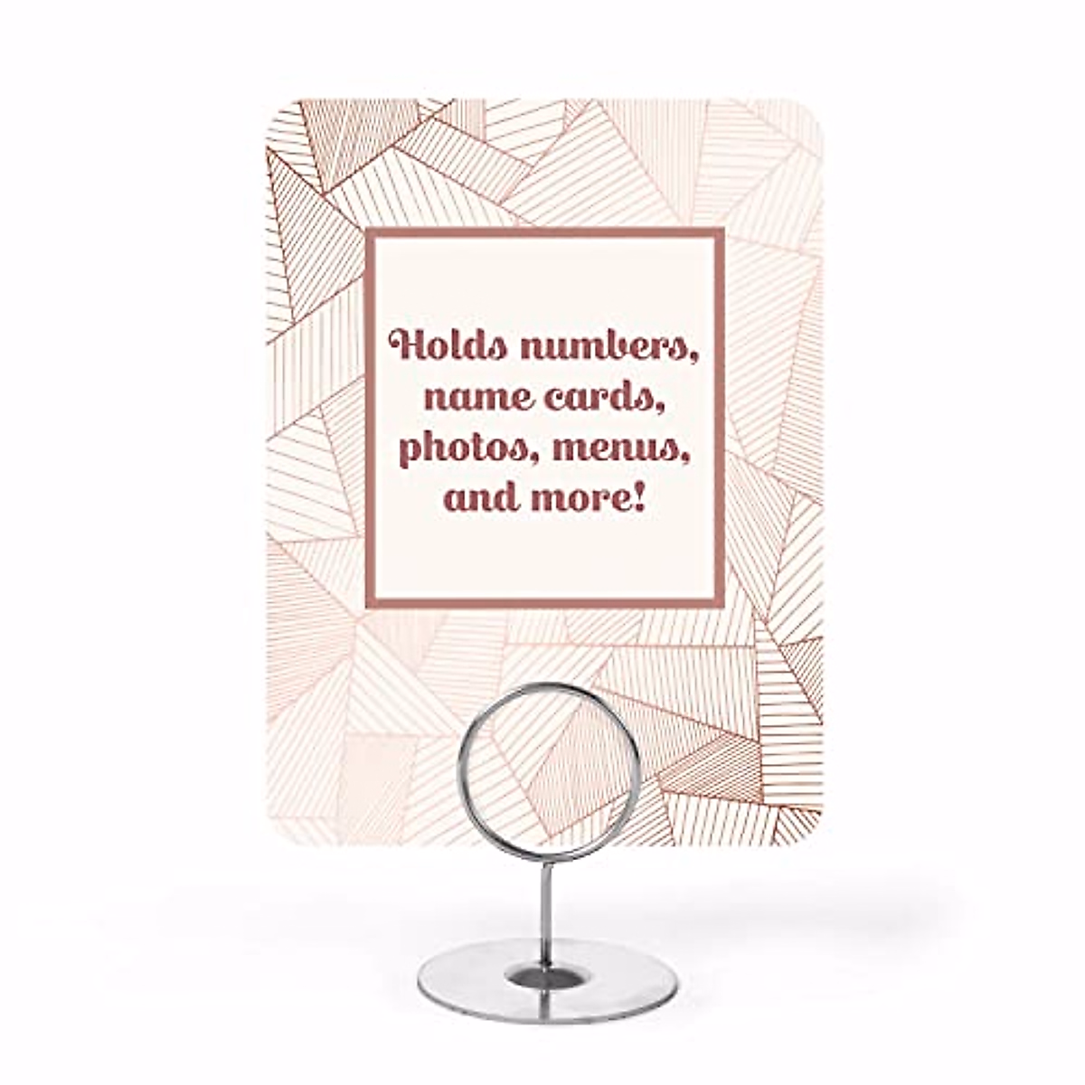 12-Pack of 2.25" Table Number Holder, Menu, and Place Card Stands | Tabletop Stainless Steel Ring-Clip Card Markers & Photo Holder for Restaurants, Weddings, Banquets, Home Usage, and Parties