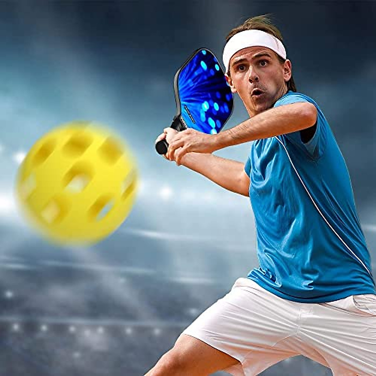 VUFOXT Pickleball Paddles Set of 2 , 99.99rbon Fiber,Graphite Honeycomb Core Graphite Face Cushion Comfort Grip 4.8In Grip, Lightweight Racquets with 4 Pickle Balls 1 Table Tennis Bag(Starry Blue)