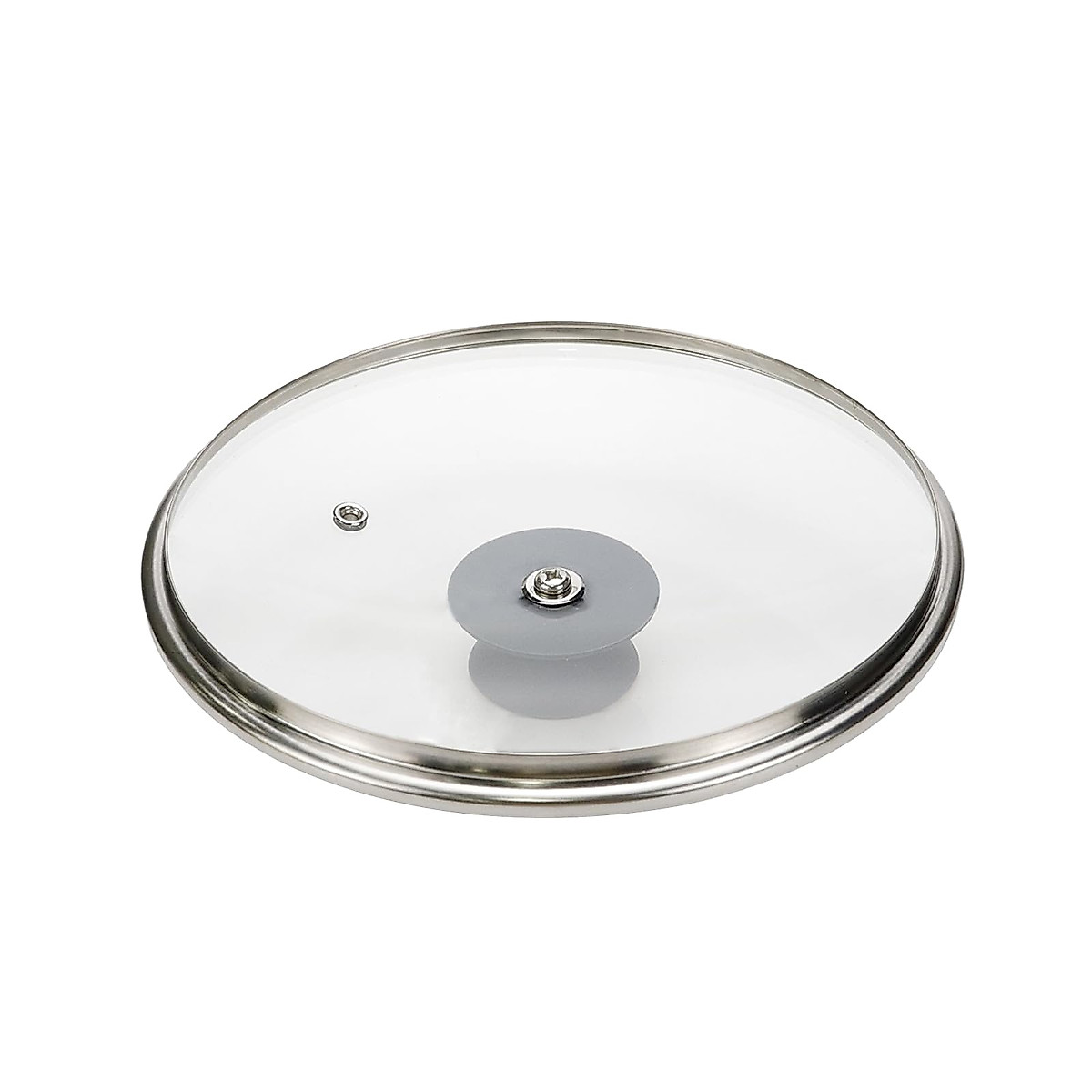 Mewutal Tempered Glass Lid Clear Pot Cover Assembled Pan Cover Replacement for Universal Pot Frying Pan Skillets Cookware, with Silicone Handle and Cleaning Pad (5.63 Inches)