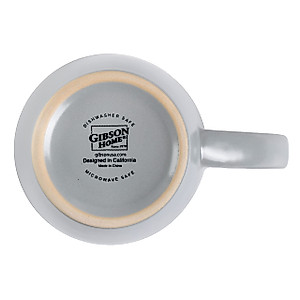 Gibson Home Round Stoneware Rockaway Dinnerware, 6-Piece Mug Set (12.5oz), Matte Grey