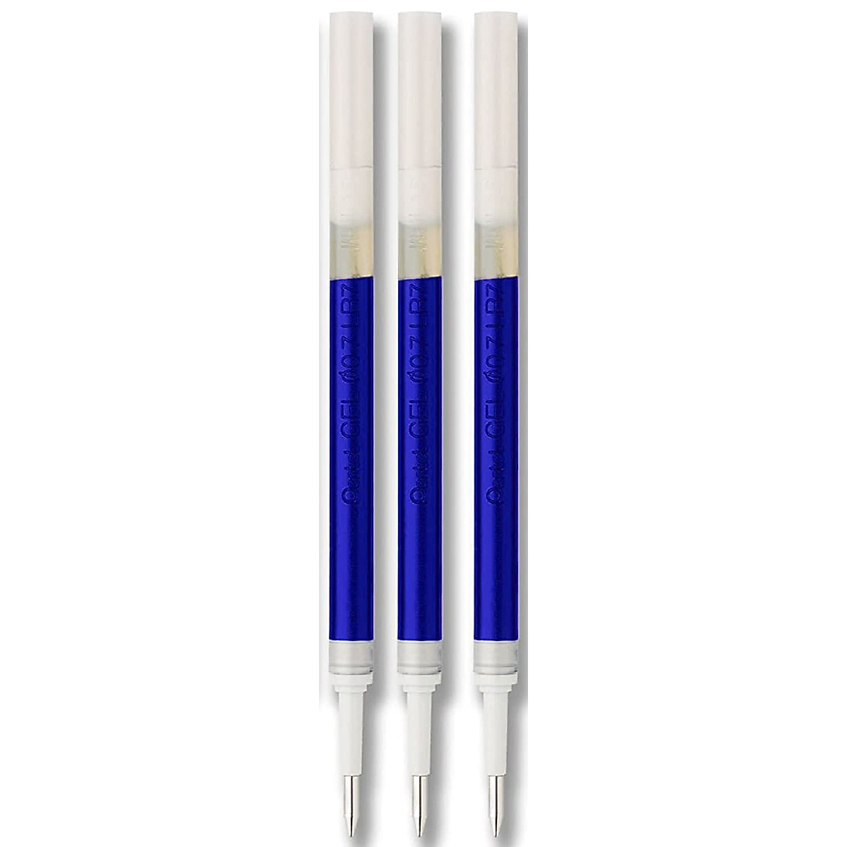 Pentel EnerGel Liquid Gel Ink Pens 0.7 mm - Pack of 5 Blue Deluxe RTX Energel Pens with 3 Refills