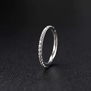 GAGABODY Septum Jewelry Daith Earrings with Clear CZ 316L Surgical Steel Nose Hoop 7mm Lip Ring 20g Clicker Hoop Piercing Rings Rook Conch Earring Silver Lobe Piercing Jewelry