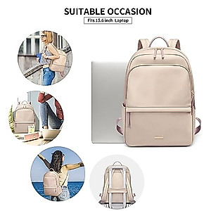 GOLF SUPAGS Laptop Backpack for Women Slim Computer Bag Work Travel College Backpack Purse Fits 15.6 Inch Notebook (Pink)