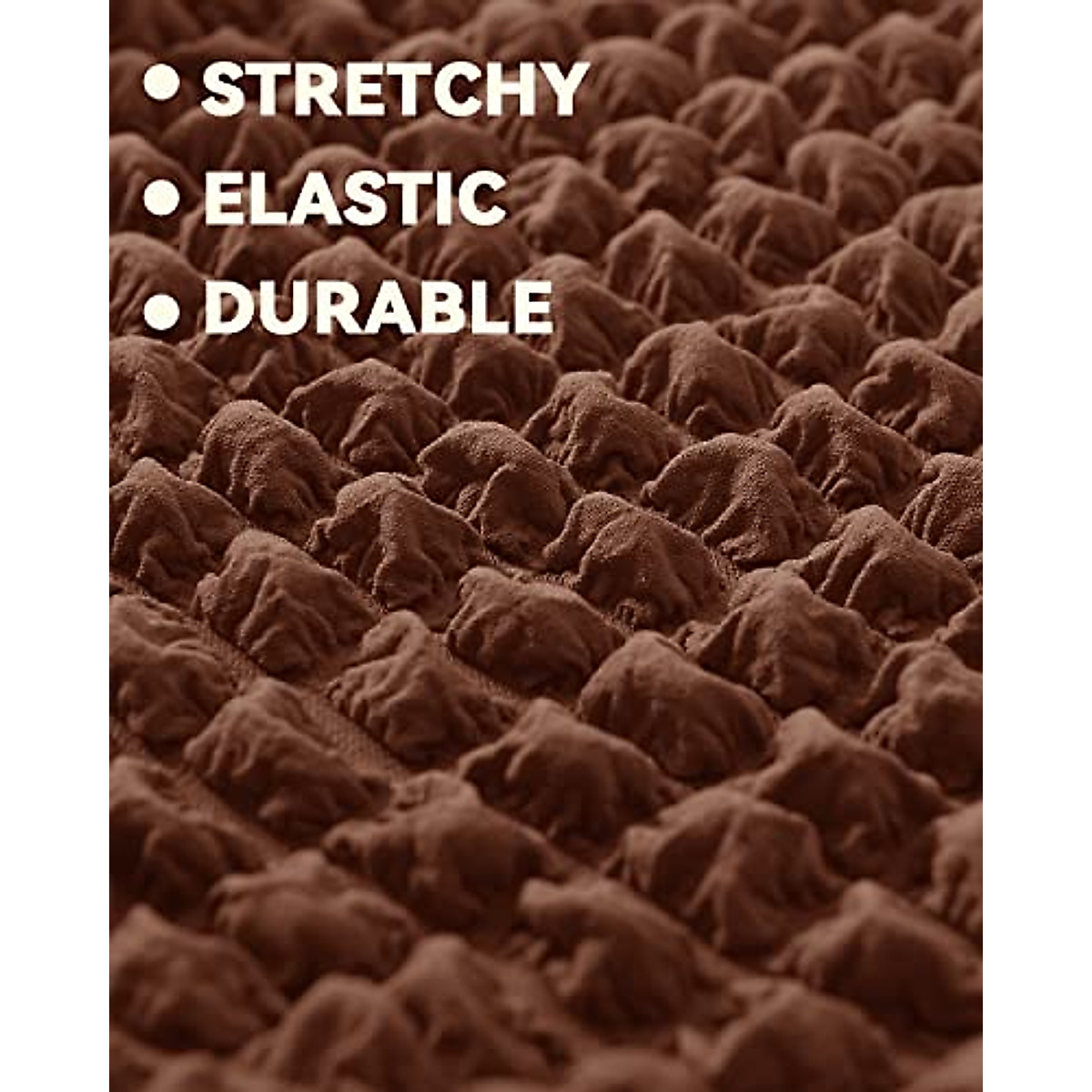 BLUESURGE Armchair Slipcover 1 Piece Couch Sofa Cover with Skirt, Durable Washable High Elastic Stretchable, Easy Fit Universal Furniture Protector (1 Seater, Brown)