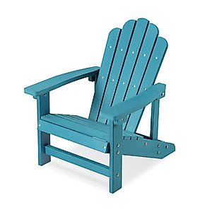 EFURDEN Kids Adirondack Chair, Polystyrene Adirondack Chair for Children, Easy-Maintenance Patio Chair for Outdoor and Indoor (Blue)
