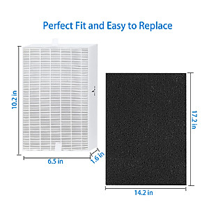 Replacement Filter for Honeywell HPA300 HPA200 HPA100, 3 HEPA Filters & 6 Pre-Filters, Part # HRF-R1 HRF-R2 HRF-R3 HRF-ARVP300 Replacement Filter R, 9 Count (Pack of 1)