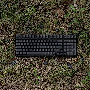 mintcaps PBT Gray Keycaps Set 144 Keys Cherry Profile DYE-Sub Custom ISO ANSI Keycaps for 61 64 87 104 108 Cherry MX Switches Mechanical Keyboards