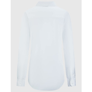 Tapata Women's Classic Button-Down Blouse Formal Work Dress Fitted Shirts Collared Long Sleeve Business Top, White, Large