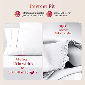 Ashton Sheets Luxury Egyptian Cotton Standard/Queen Pillow Cases Set of 2-1000 Thread Count White Standard/Queen Pillowcases, Soft, Sateen Weave Cooling Pillowcase for Standard/Queen Pillows
