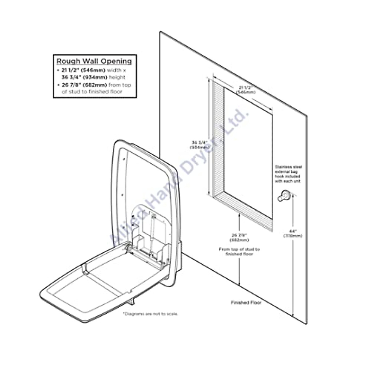 Koala Kare® KB311-SSRE - Recessed Vertical Stainless Steel Baby Changing Station (New for 2021)