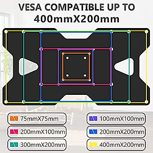 WALI VESA Adapter Plate for TV Mount, 400x200 Universal VESA Mount, Convert 75x75, 100x100mm up to 400x200mm VESA Patterns (ADP402), Black