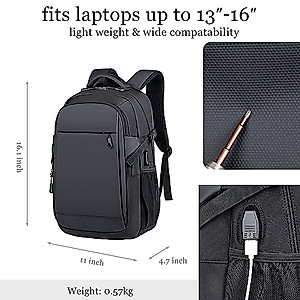 Kamlui Laptop Backpack for Men 15.6 Inch 16 Travel Business Trip Waterproof Computer Case Laptop Bag