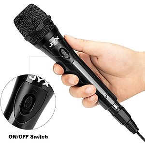 JYX Dynamic Vocal Karaoke Microphone, Handheld Wired Microphone with ON/Off Switch, for Karaoke Machine/Speaker/Amp/Mixer/PA System