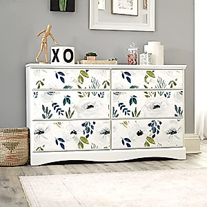 HAOKHOME 93245-2 Peel and Stick Floral Wallpaper Home Decor Removable White/Grey/Black Vinyl Self Adhesive Mural 17.7in x 9.8ft