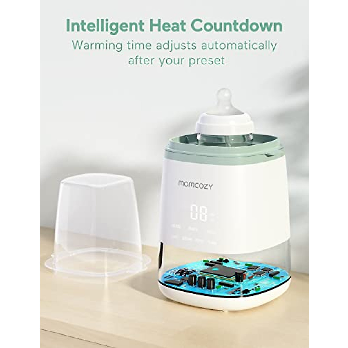 Momcozy Smart Baby Bottle Warmer, Fast Baby Milk Warmer with Accurate Temperature Control and Automatic Shut-Off, Multifunctional Bottle Warmers for Breastmilk or Formula