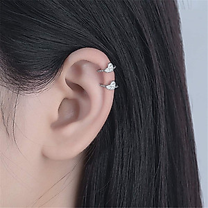 CZ Sideways Heart Cartilage Small Hoop Earrings for Women Cubic Zirconia Tiny Love Beaded Huggie Hoops Hypoallergenic Earring Delicate Birthday Holiday Easter Gift 7mm