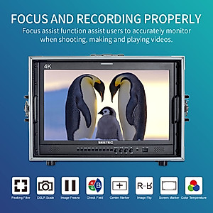SEETEC P215-9HSD-CO 21.5 Inch 3G SDI 4K HDMI Broadcast Carry on Director Monitor with Full HD 1920x1080 3 Color Tally Light