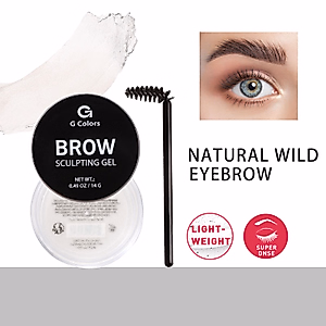 G G Colors Eyebrow Wax Brow Gel - Eyebrow Styling Wax for Feathery & Fluffy & Brow Freeze, Long Lasting Waterproof Clear Eyebrow Gel