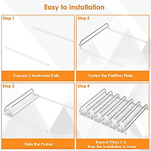 Minicloss Drink Organizer for Fridge,Fridge Organization,Soda Can Organizer,Spring Loaded Beverage Storage (6 Row, White)