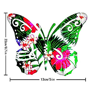 Ygreenparty 4 Pieces Metal Butterfly Wall Art Decor Colorful Butterfly Hanging Wall Sculpture Garden Wall Decor for Bedroom Living Room Office Indoor Outdoor Boho Decor