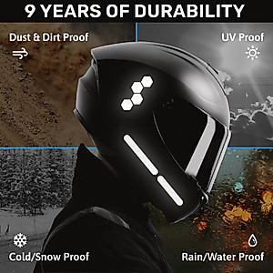 Elos Reflective Gear 3M Reflective Black Stickers - Reflective Helmet Tape, Motorcycle Reflective Tape, Hi Viz Stickers for Helmets - Discreet Black Until Light Hits It (Regular Style, 2, Count)