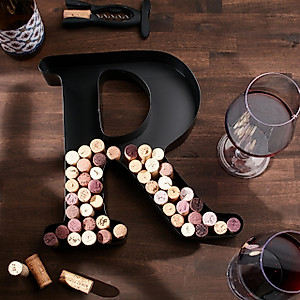 DECOMIL Wine Cork Holder (A-Z) (Letter R) | Decorative Wine Letters Cork Holder (R) | Wall Art Cork Holder Decor ®