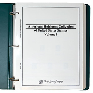 Mystic's 3-Volume American Heirloom Stamp Album with 200 Free U.S. Stamps and 1,000 Hinges