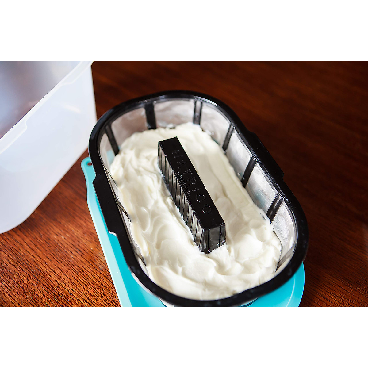 Hatrigo 2-Quart Inner Capacity Greek Yogurt Maker with Extra Fine Mesh Stainless Steel Strainer Basket, BPA-Free Greek Yogurt Strainer (12 x 8 x 6 in)