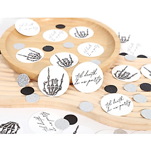 Til Death Do Us 180pcs Party Confetti - Bride or Die Bachelorette Party Decor,Gothic Wedding Decorations,Bachelorette Party Table Confetti With Dots,Halloween Carnival Party Photo Props