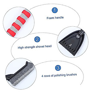 YARNOW 2 pcs Snow Shovel Winter ice Scraper car Snow Remover Frost Shovel Scraper Squeegee for car Windows Broom Outdoor car Window Squeegee Ice Removal Scraper Ice Removal Shovel abs