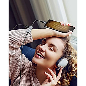 ZOOAUX [New Version] USB Type C to 3.5mm Audio Adapter and Charger,2 in 1 USB C to Aux Audio Jack Splitter Hi-Res DAC and Fast Charging Dongle for Galaxy S22/S21/S20 Note 20,iPad Pro,Pixel 3/4 XL