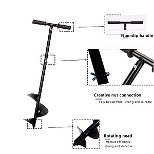 Compost Turning Tool Compost Stirring Tool,Compost Turning Bar 33.4inch,Manual Compost Aerator Tool Turner and Mixing Tool for Outdoor Compost Tumbler Bins,Composting Accessories (Black-33.4IN)