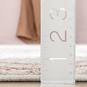 Well Woven Merri Pink Ivory Geometric Stripes Pattern Stain-Resistant Area Rug 5x7 (5'3" x 7'3")