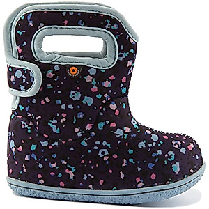 Bogs Baby Rain Boot, Little Textures Print-Purple, 5 US Unisex Infant