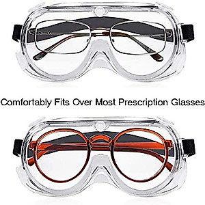 Safety Glasses Over Prescription Goggles Lab Anti Fog Anti Scratch Eye Protection Glasses Chemistry Protective Eyewear For Science Onion Goggles For Women Woodworking welding