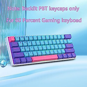 BOYI Shine-Through Keycaps, BOYI 61 Key ANSI Layout OEM Profile PBT Thick Keycaps for 61 Mechanical Keyboard Joker 61 keycaps