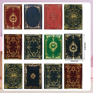Skylety 24 Pieces 1:12 Scale Miniatures Dollhouse Books Assorted Miniatures Dollhouse Accessories Small Books Decoration Accessories Doll Toy Supplies(Printed Style)