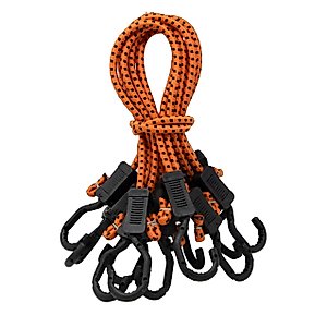Kotap MABC-24 All- Purpose Adjustable Bungee Cords with Hooks, 24-Inch, Orange/Black, 10 Count